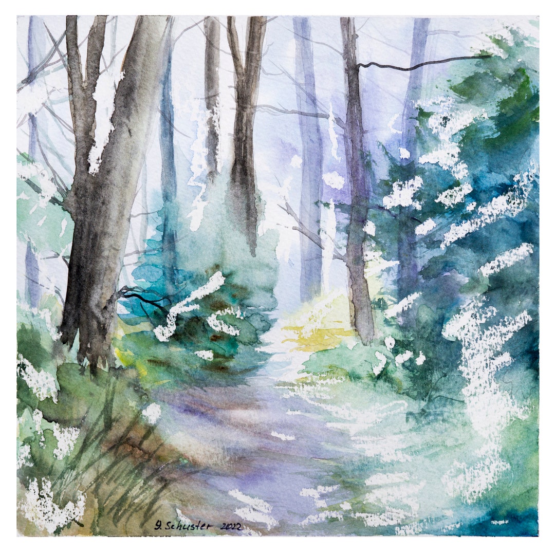 Print of My Watercolor " Forest Path" Forest Print, Nature Print ...