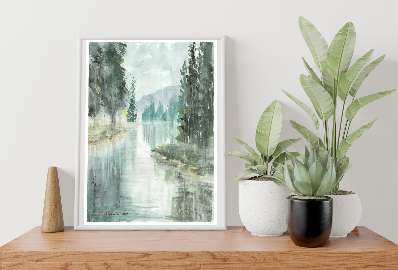 Watercolor Painting "homeland " , Forest Print, Nature Print, Landscape ...