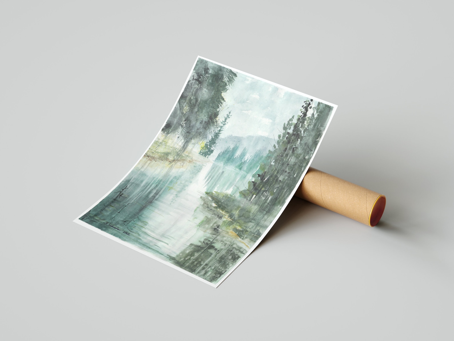Watercolor Painting "homeland " , Forest Print, Nature Print, Landscape ...
