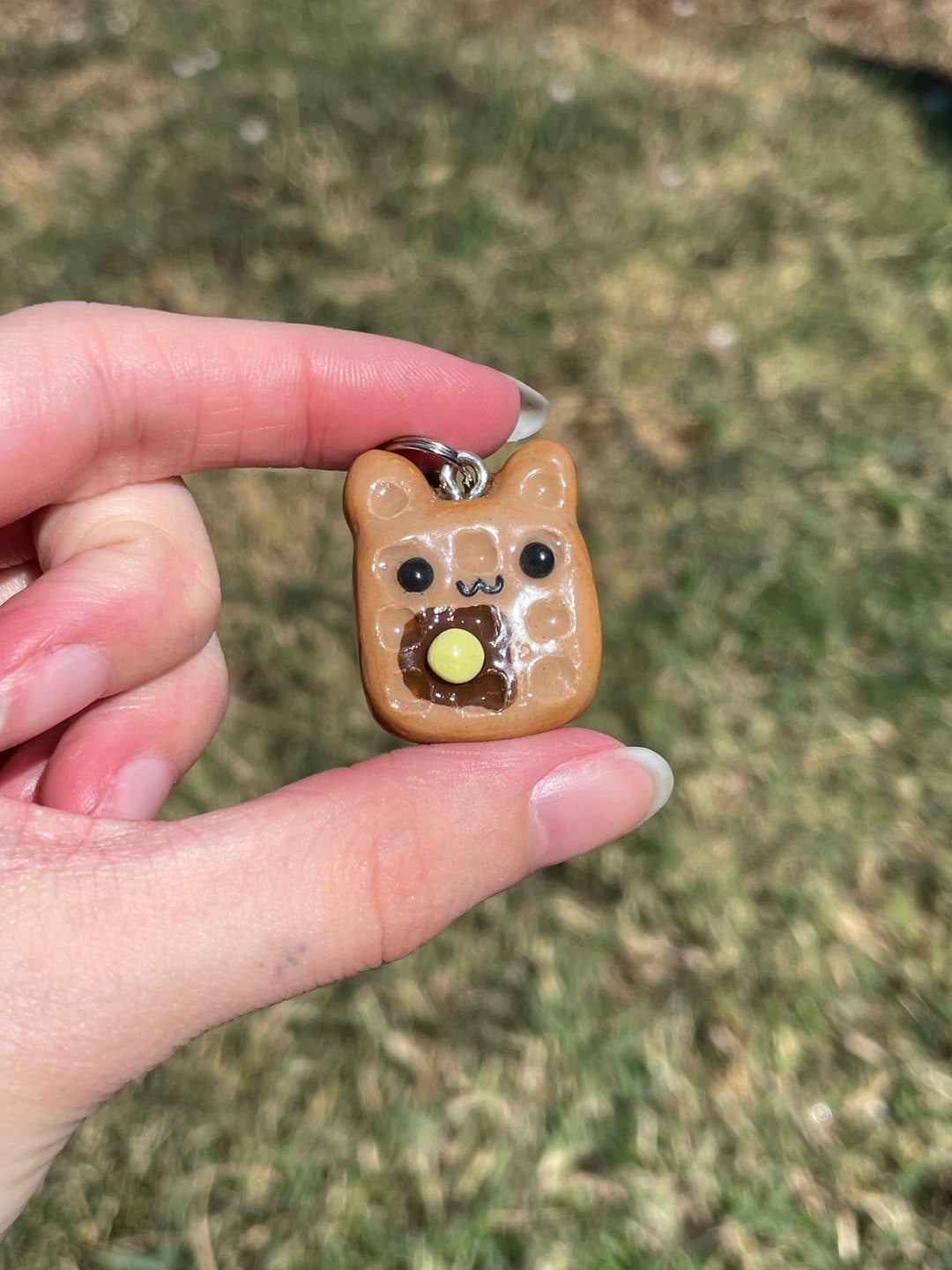 Waffle Cat Charm/keychain Polymer Clay - Etsy