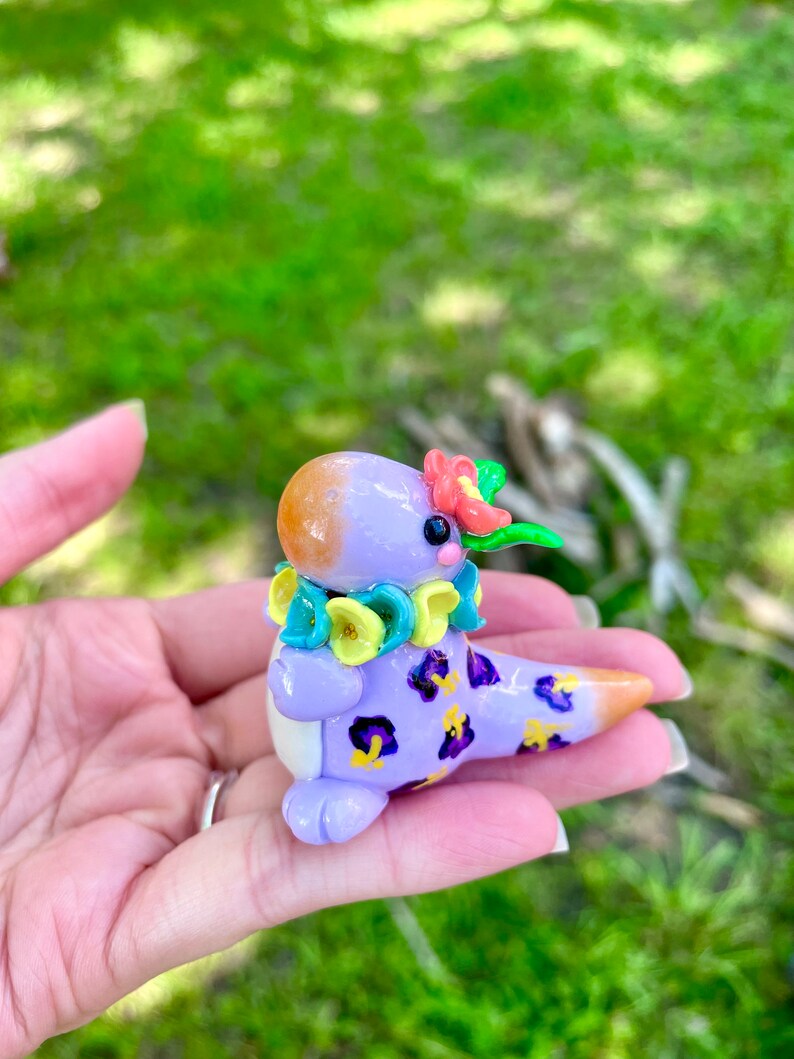 Aloha Dino Sculpture/ Polymer Clay Summer Dino Sculpture/dino Desk ...