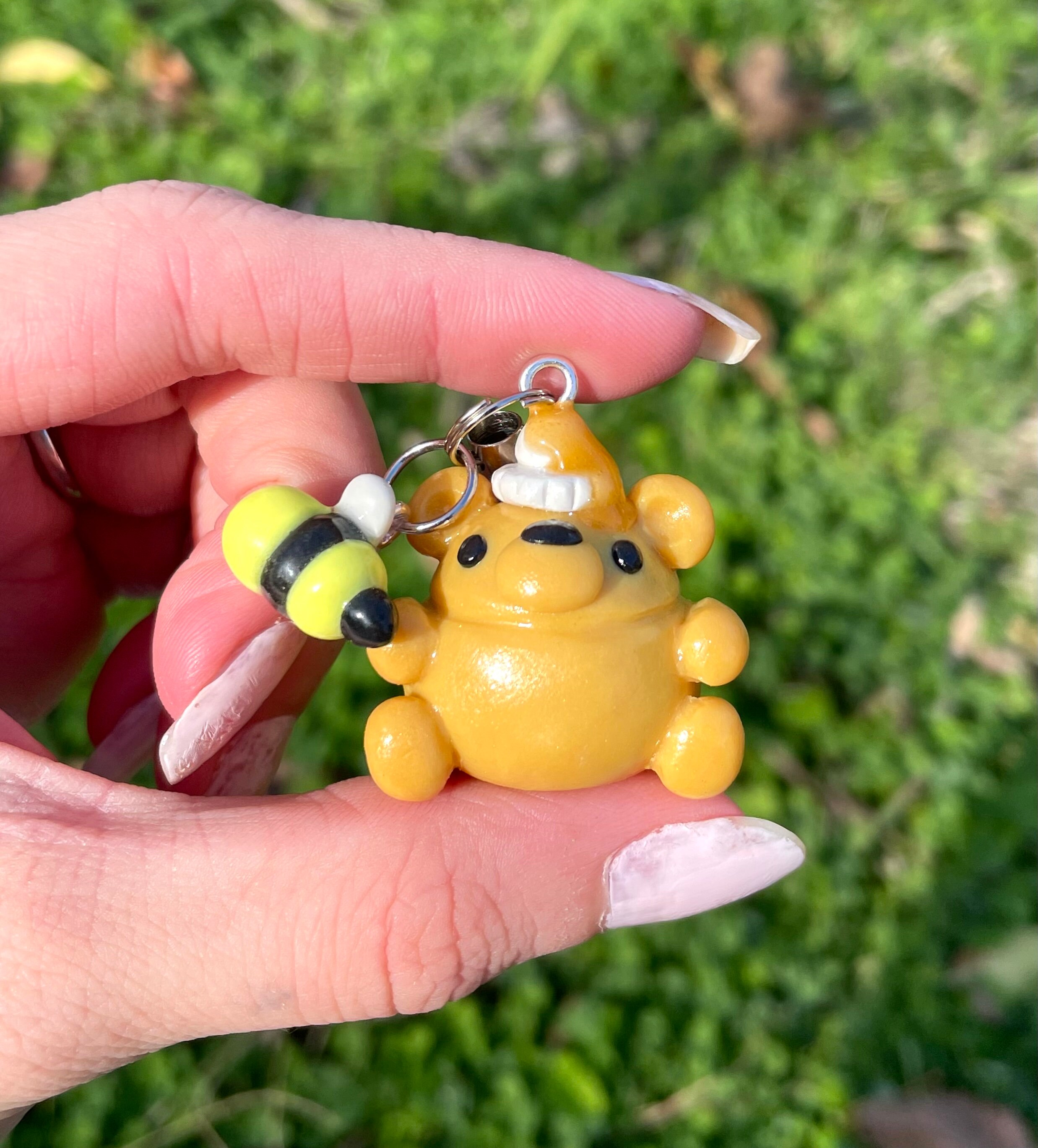 Honey Bear Keychain/charm Polymer Clay - Etsy