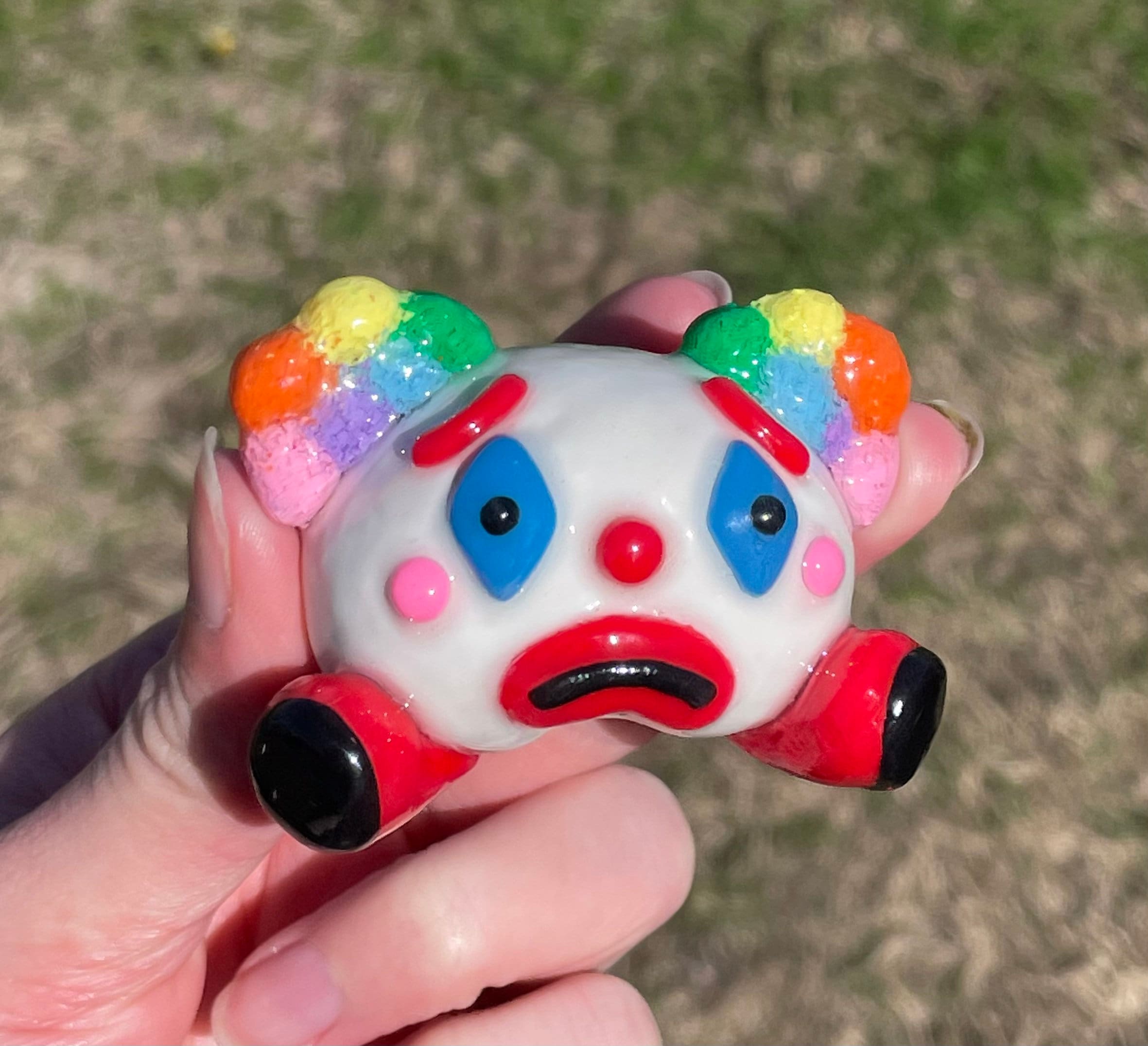 Sad Blob Clown Figurine//polymer Clay Sculpture//handmade Desk - Etsy
