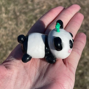 Sad Sprout Panda Polymer Clay Figurine//sculpture//desk Buddy - Etsy
