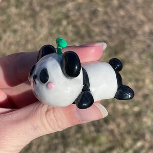 Sad Sprout Panda Polymer Clay Figurine//sculpture//desk Buddy - Etsy