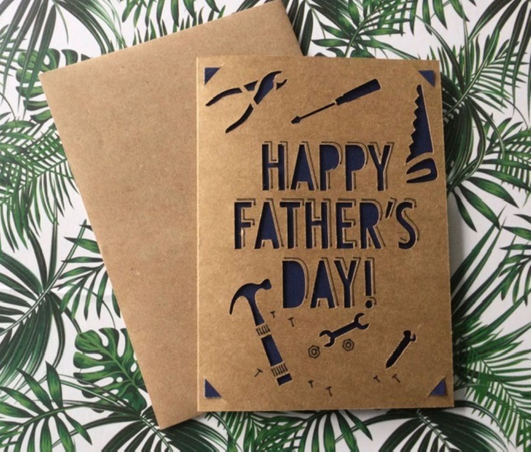 Happy Fathers Day DIY Handmade Cut Out Card. Fathers Day. Card for Dad ...