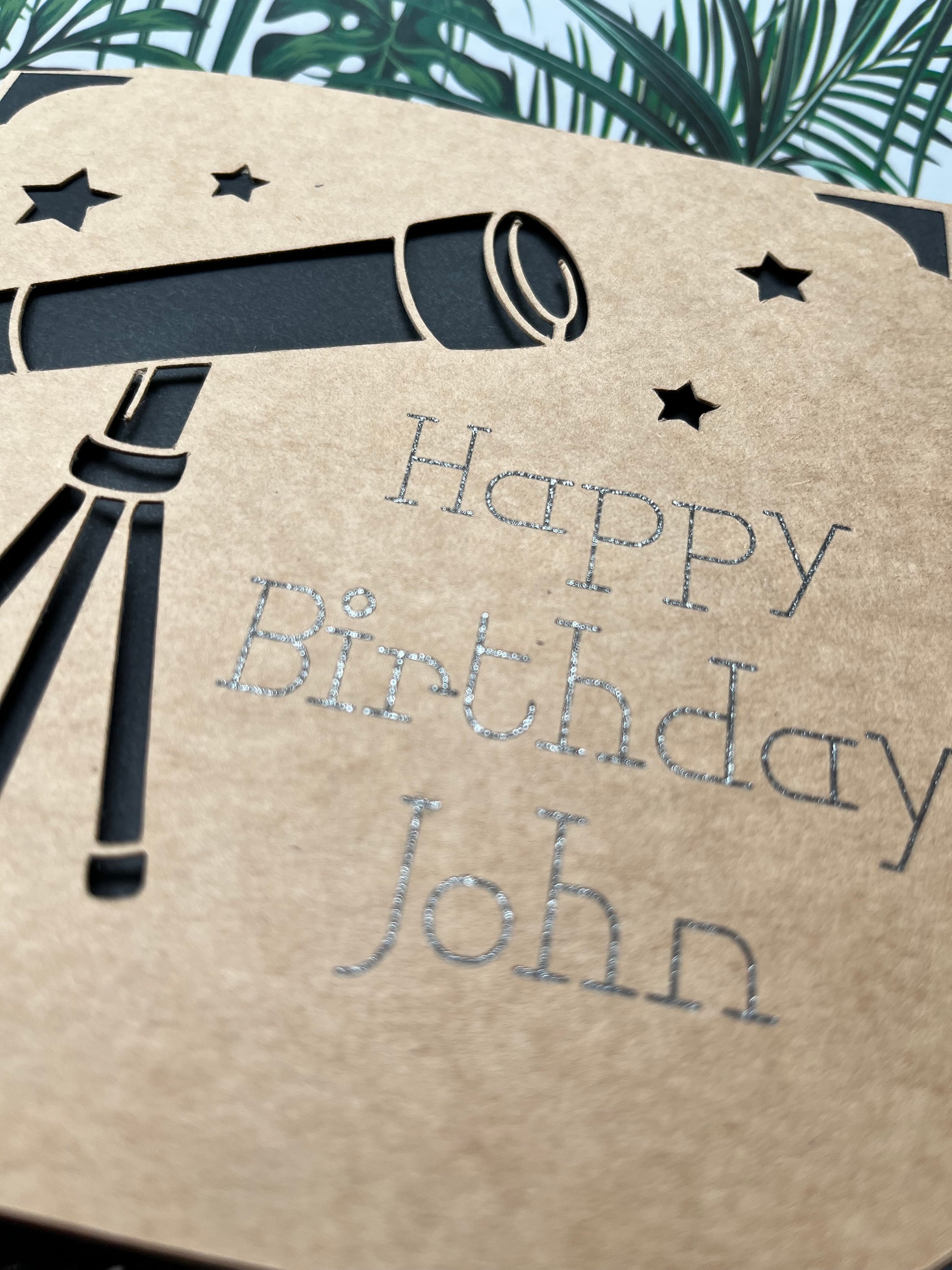 Space Telescope Birthday Cut Out Card. Personalised Birthday Card ...