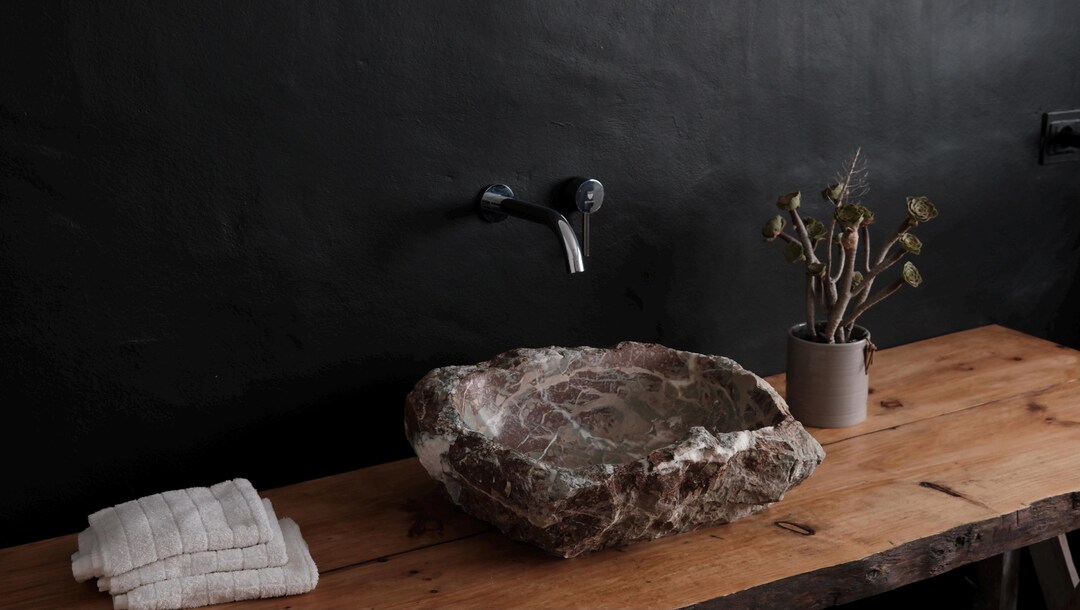 Handmade Marble Vessel Sink, Natural Stone Bathroom Basin Luxury ...