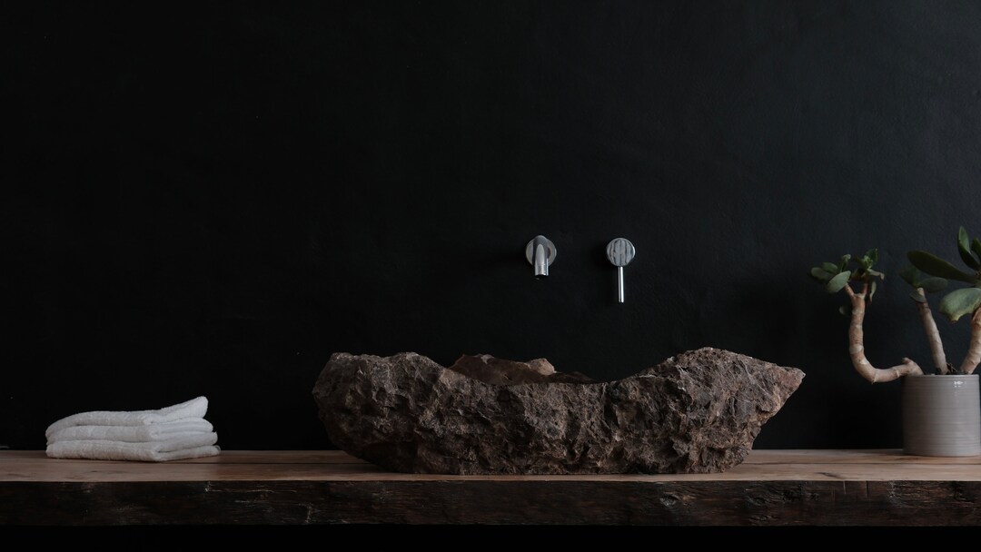 Triangular Brown Marble Sink – Imperador Dark 68x51 Cm - Etsy