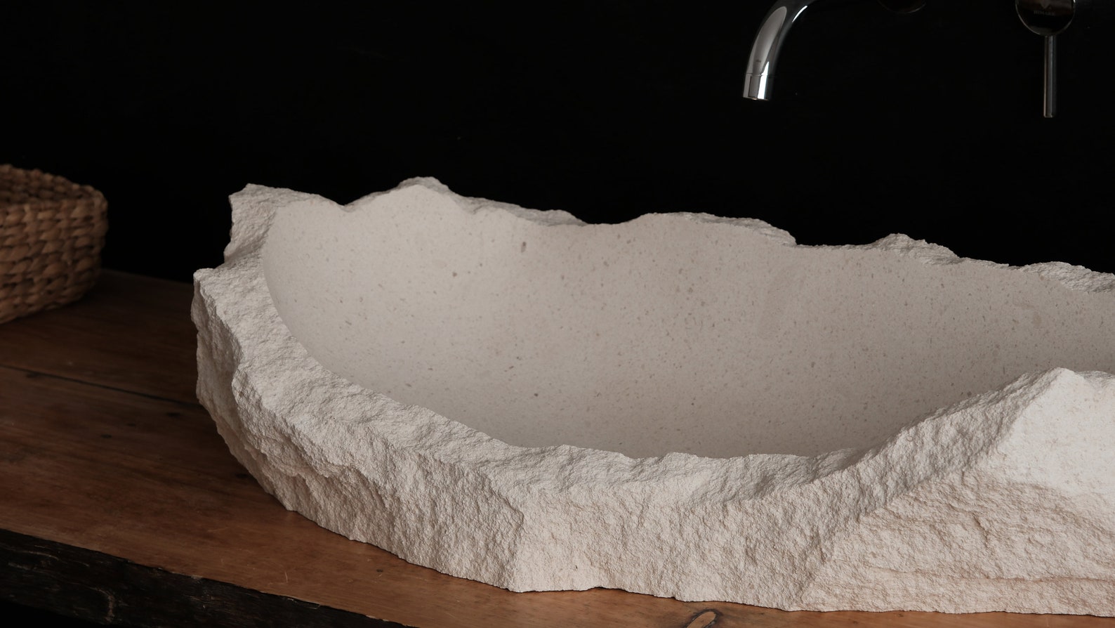 Handcrafted Caliza Capri Limestone Vessel Sink - Cream Stone Bathroom ...