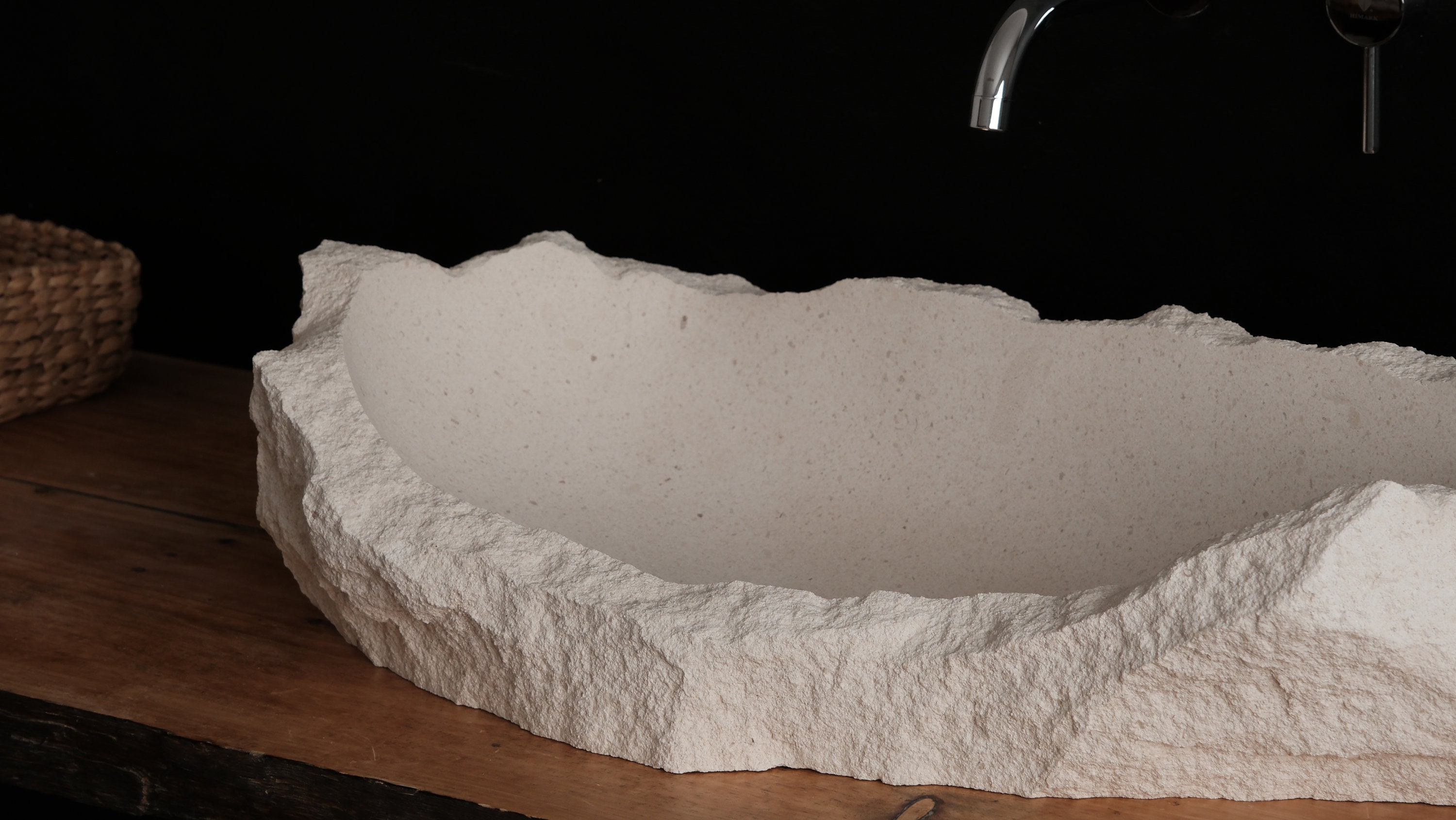Handcrafted Caliza Capri Limestone Vessel Sink - Cream Stone Bathroom ...