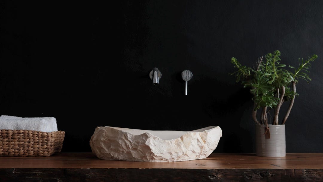 Elegant Hand-carved Marble Basin: Luxurious Bathroom Vanity Sink for ...
