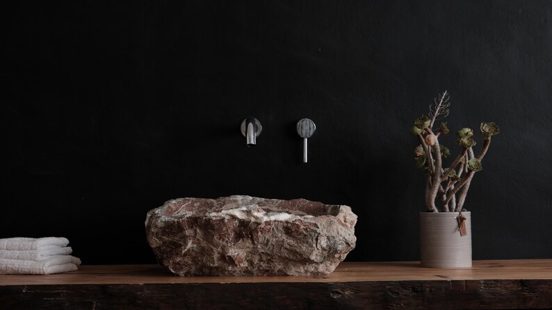 Handmade Marble Vessel Sink, Natural Stone Bathroom Basin Luxury ...