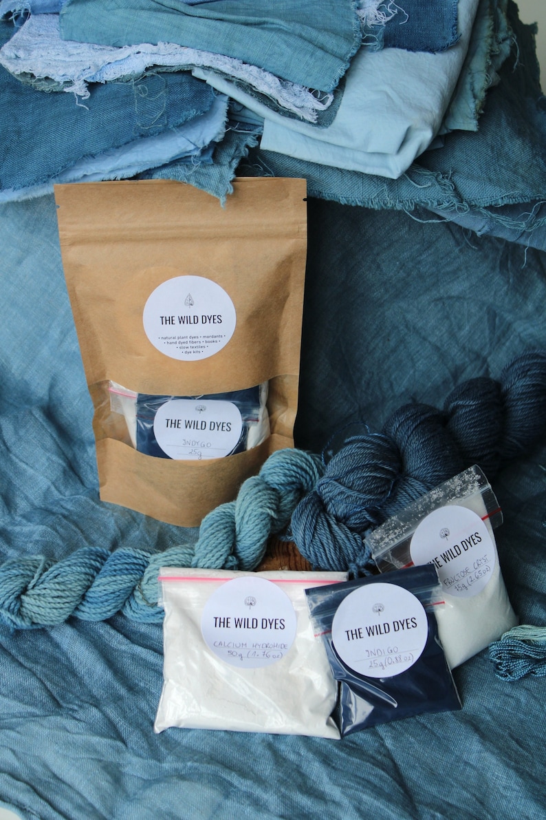 Kit de tinte índigo natural: tina de fructosa orgánica, teñido textil ...