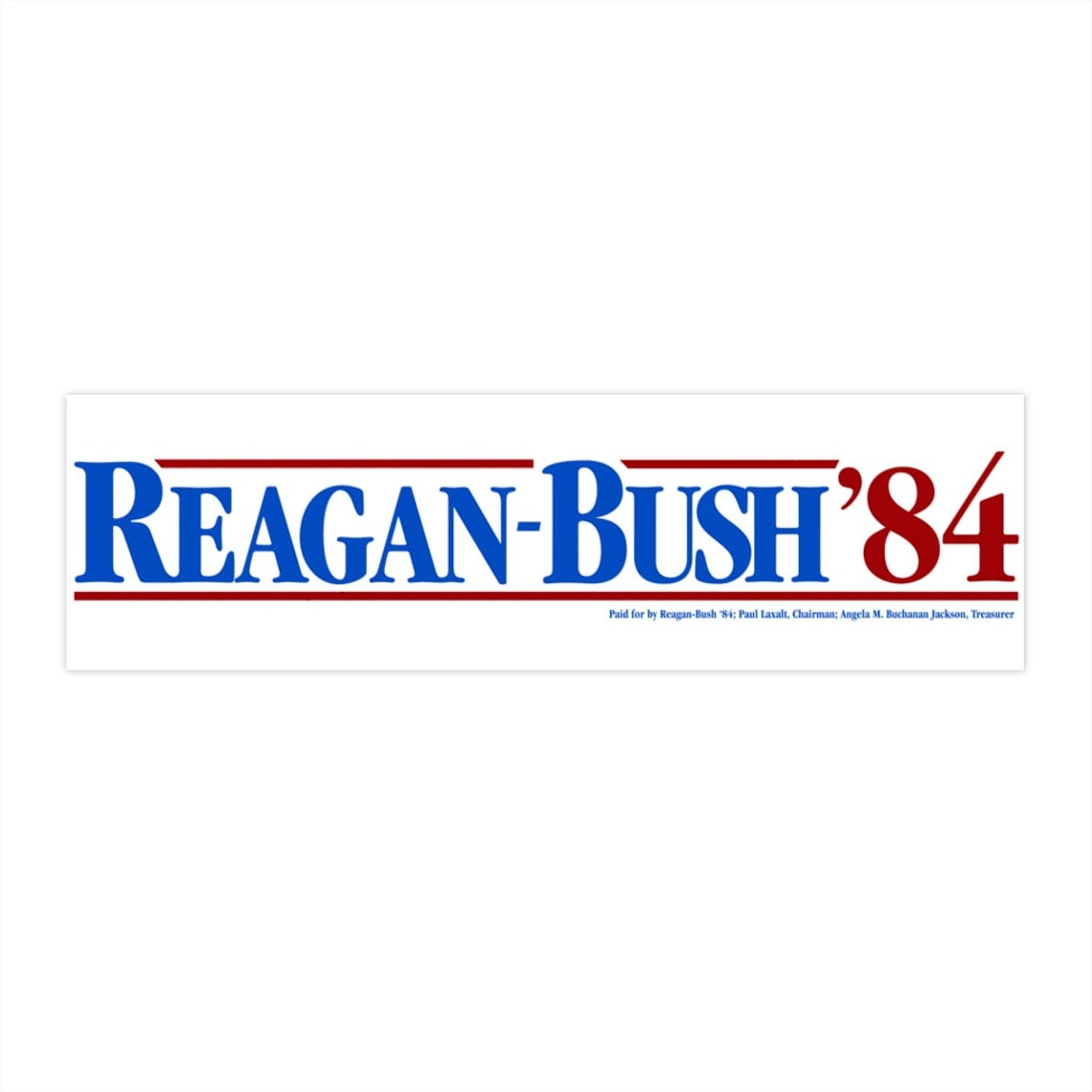 Vintage 1984 Ronald Reagan Campaign Bumper Sticker / Replica Retro ...