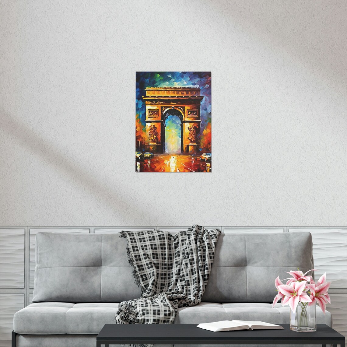 Arc De Triomphe Poster - Colorful Abstract Wall Poster of the Arc De ...