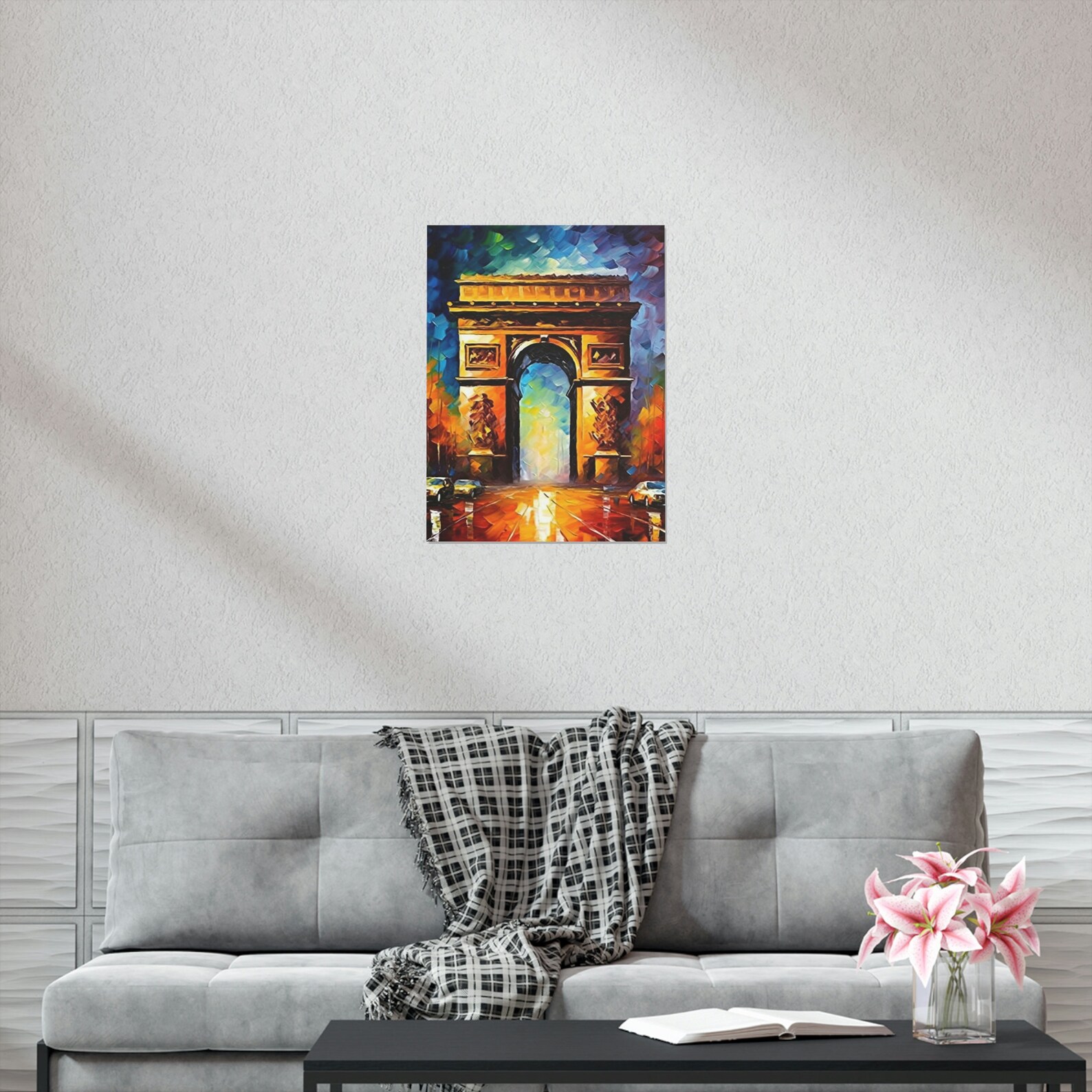 Arc De Triomphe Poster - Colorful Abstract Wall Poster of the Arc De ...
