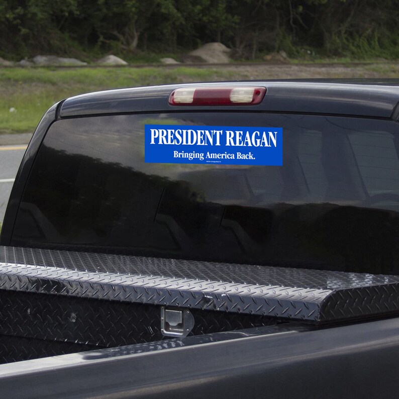 Vintage 1984 Ronald Reagan Campaign Bumper Sticker / Replica Retro ...