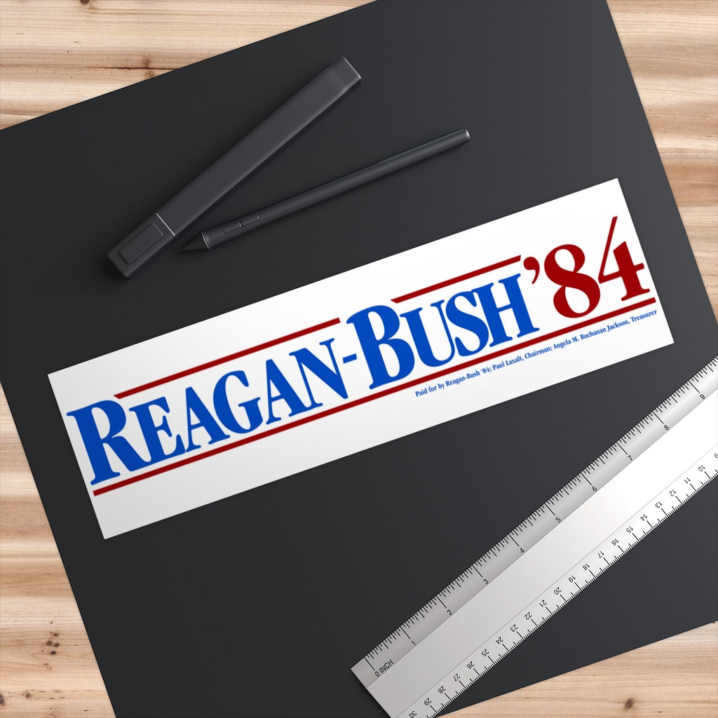 Vintage 1984 Ronald Reagan Campaign Bumper Sticker / Replica Retro ...