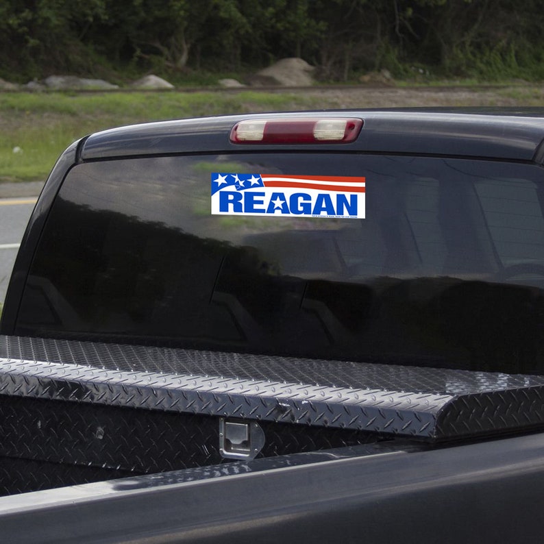 Vintage 1980 Ronald Reagan Campaign Bumper Sticker / Replica Retro ...