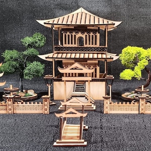 Buddhist Temple Modular Laser Cut Miniature Model Plans SVG, DXF, AI ...