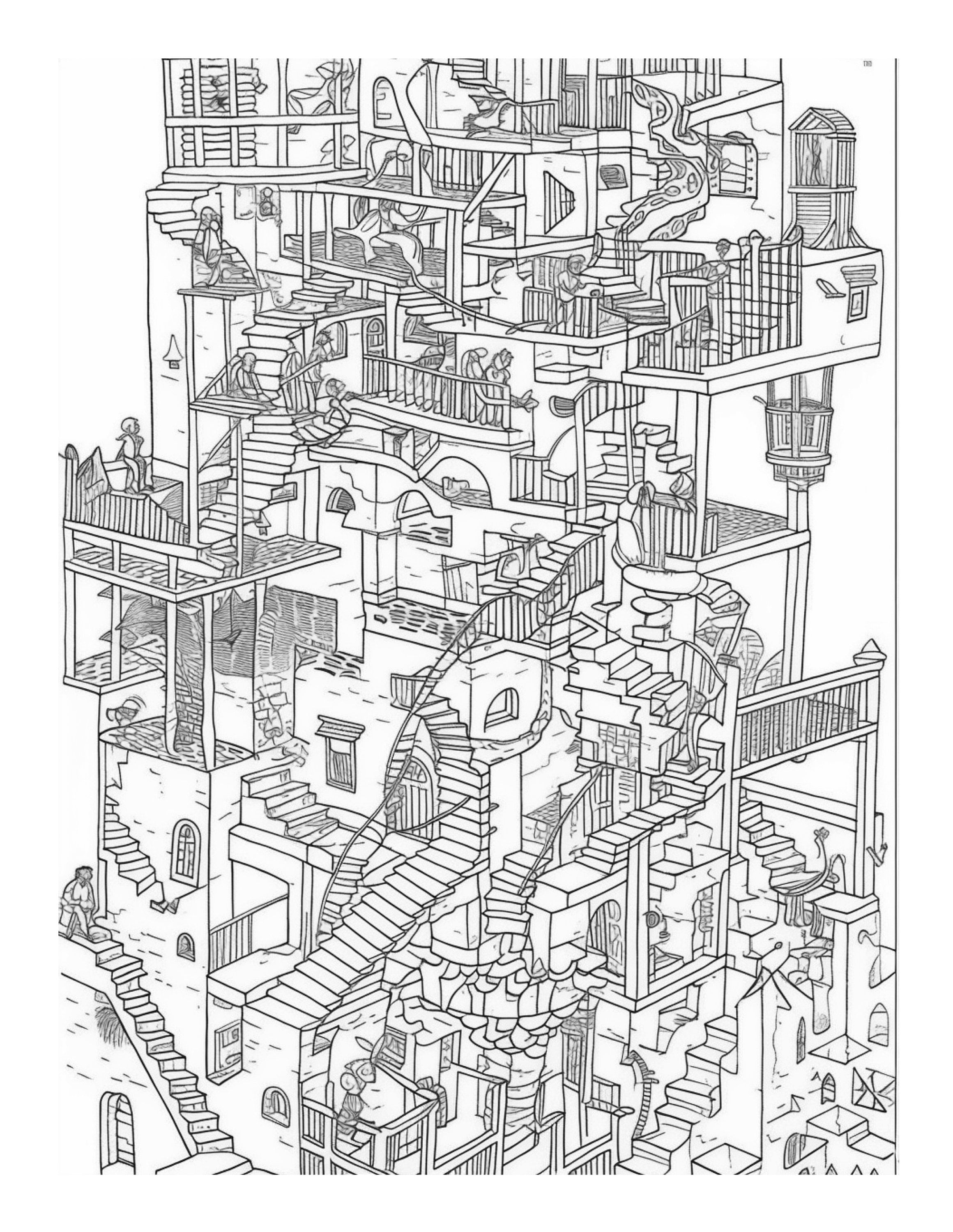 Escher World Adult Coloring Book: 200-page Coloring Book of Mind ...