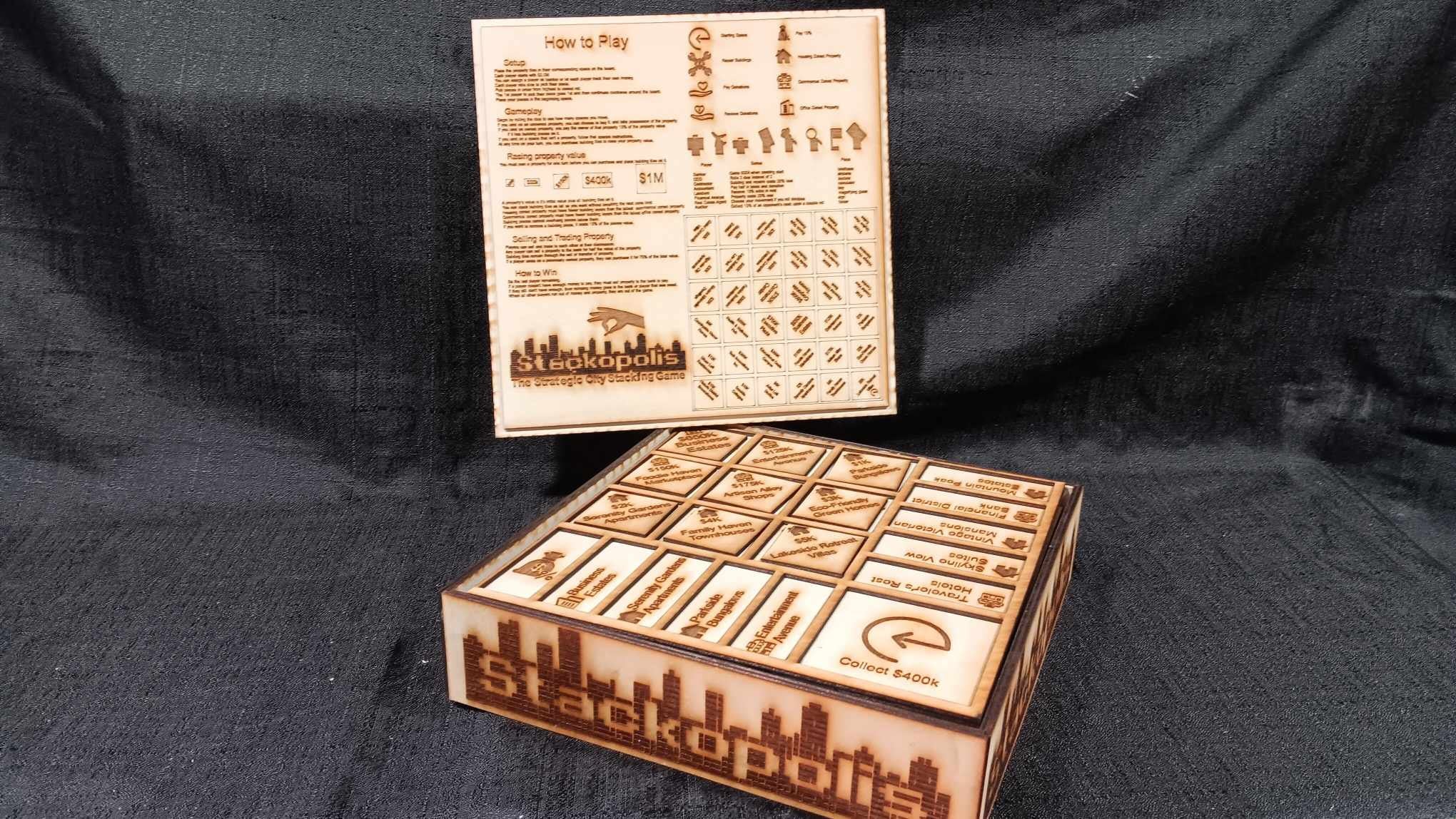Stackopolis Laser Cut Board Game SVG Digital Download | Strategic City ...