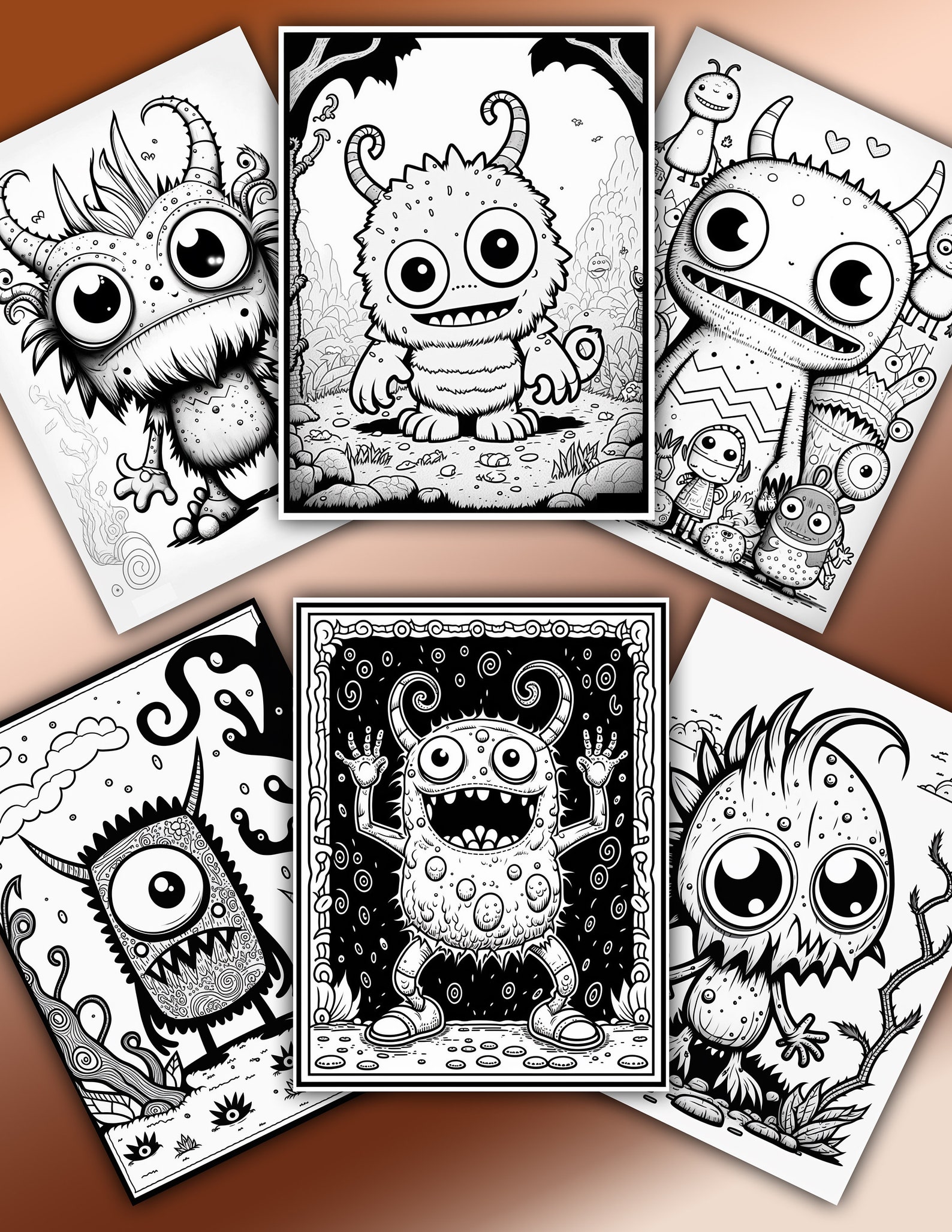 Monstrously Cute Adult and Kid Coloring Book: 200 Cute Monsters Digital ...