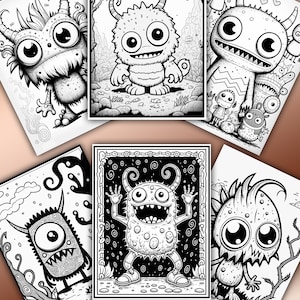 Monstrously Cute Adult and Kid Coloring Book: 200 Cute Monsters Digital ...