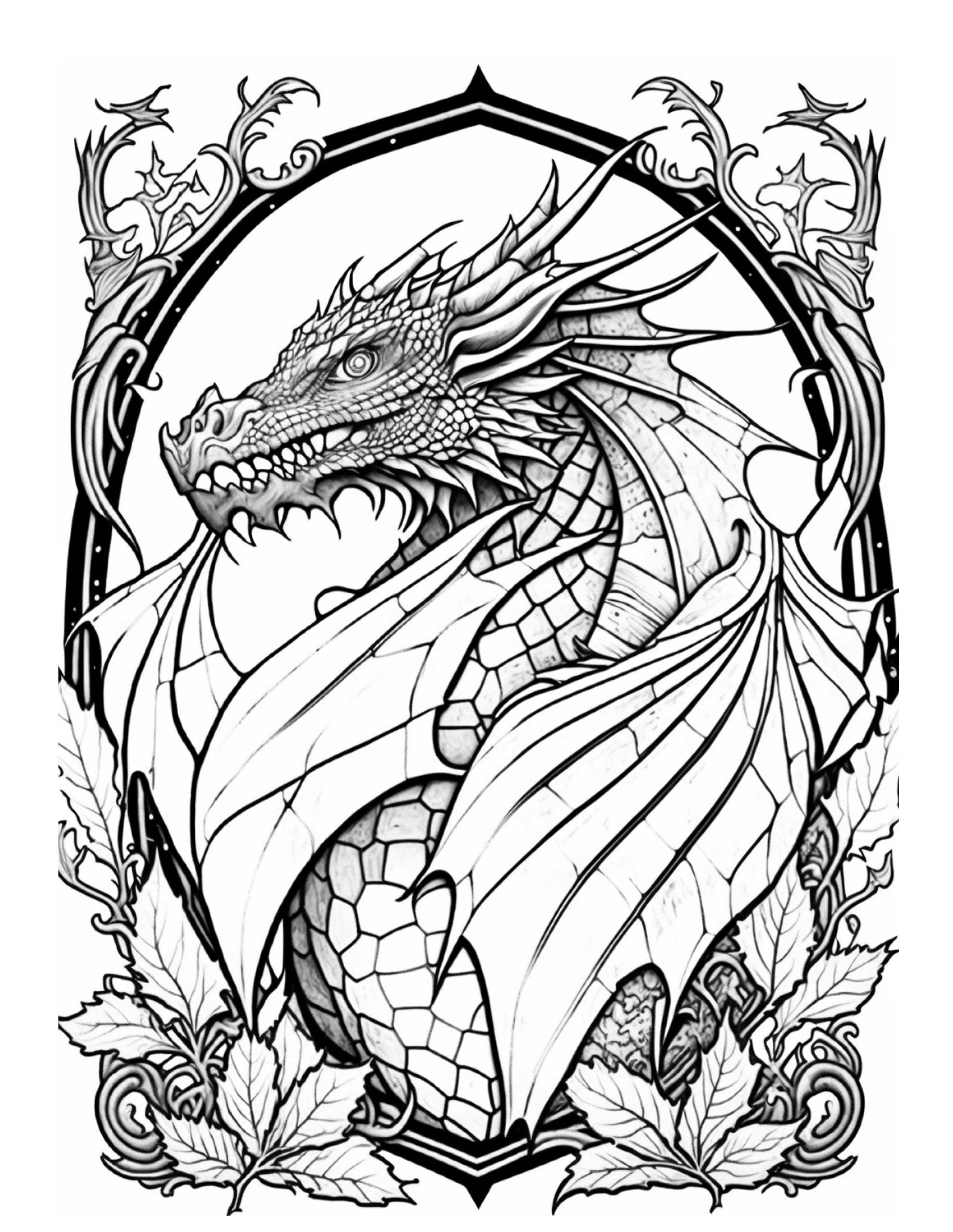 Dragon Coloring Book: 100 Fun and Exciting Fire-breathing Digital ...
