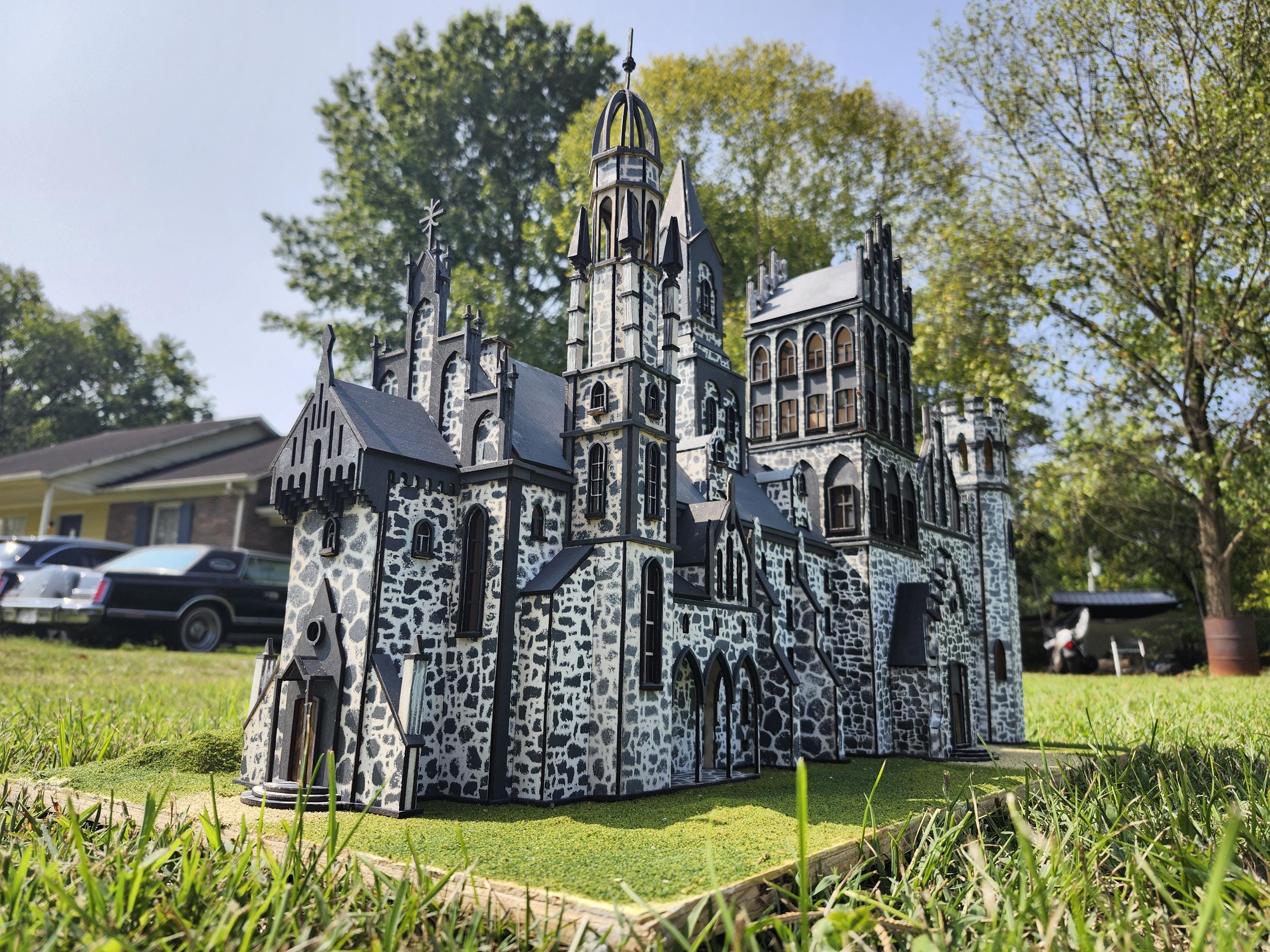 Laser Cut Gothic Castle Model SVG: 28mm Scale DIY Kit With Stonework ...