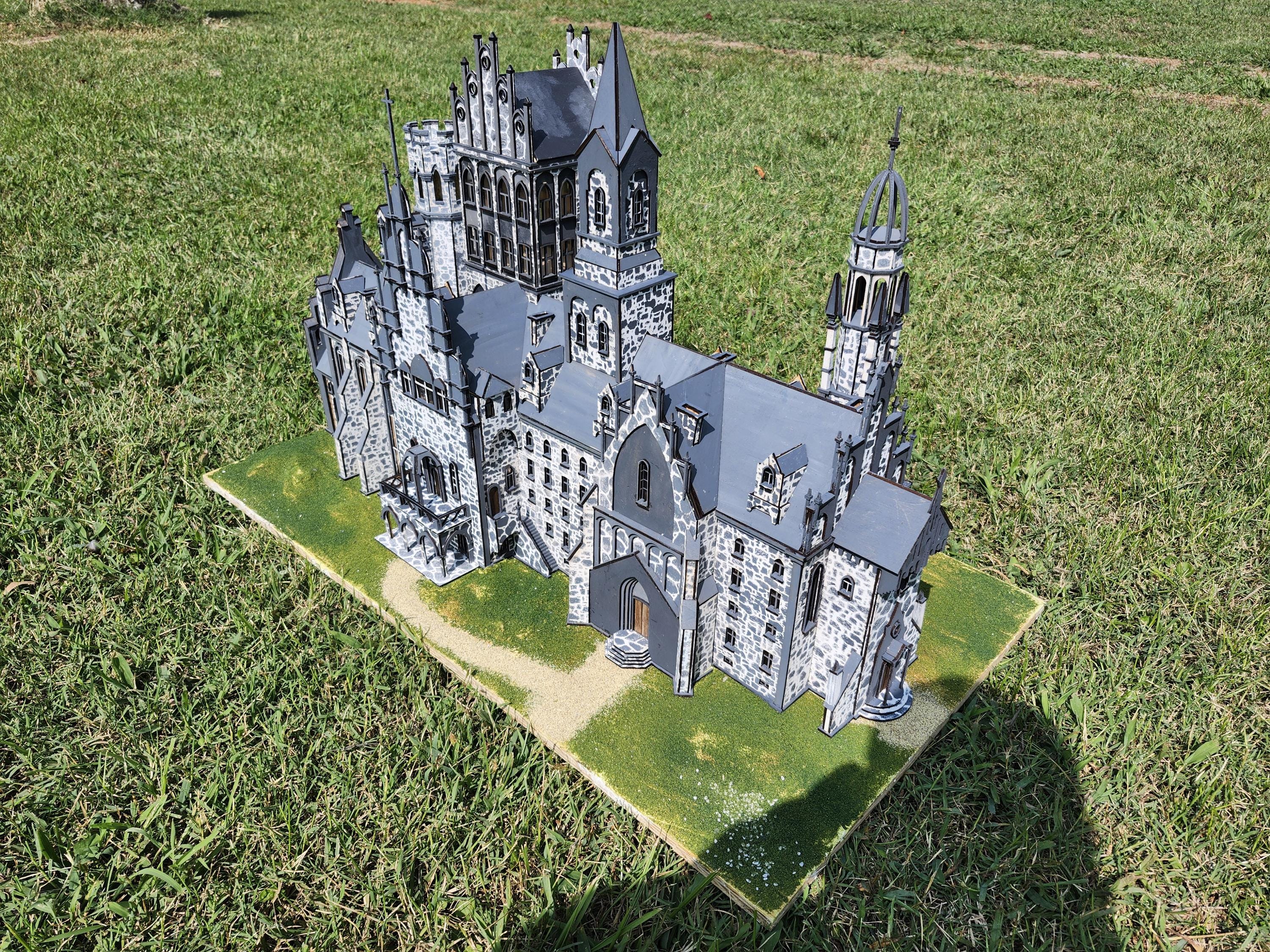 Laser Cut Gothic Castle Model SVG: 28mm Scale DIY Kit With Stonework ...