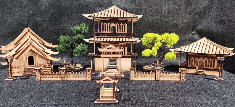Buddhist Temple Modular Laser Cut Miniature Model Plans SVG, DXF, AI ...