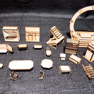 50 Piece 28mm Scale Sci-fi Modular Laser Cut Miniatures for Tabletop ...