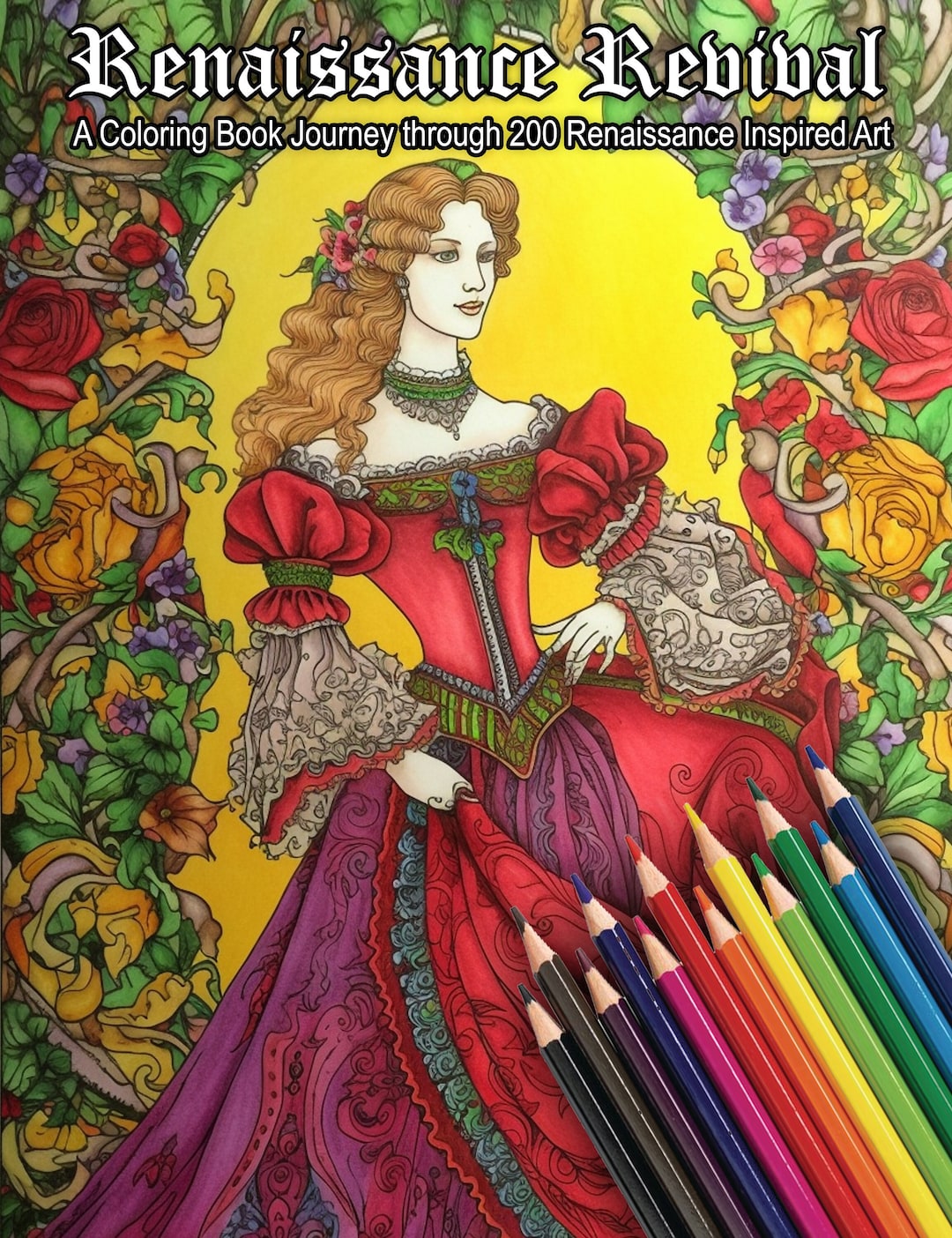 Renaissance Adult Coloring Book: 200 Renaissance Inspired Digital ...