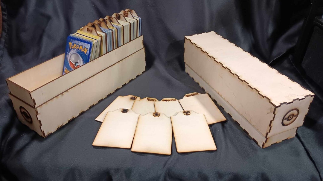 Laser-cut Trading Card Organizer Box – Holds 900 Cards (SVG, DXF, AI ...