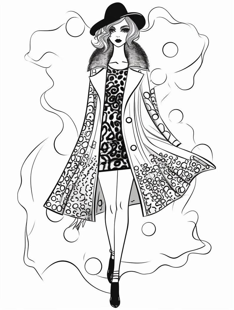 Fashion Frenzy: 200 Coloring Pages of Trendy Styles Book Digital ...