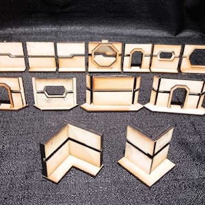 50 Piece 28mm Scale Sci-fi Modular Laser Cut Miniatures for Tabletop ...