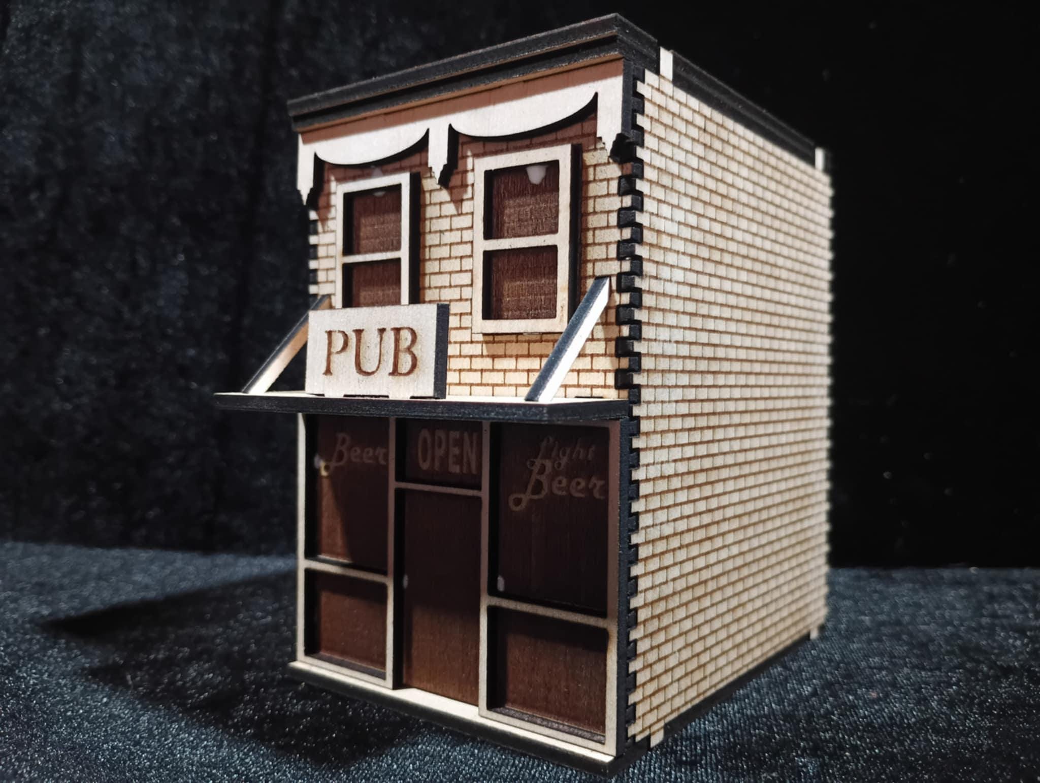 1:72 Scale Pub With Apartment Laser Cut File | SVG for 3mm Wood ...