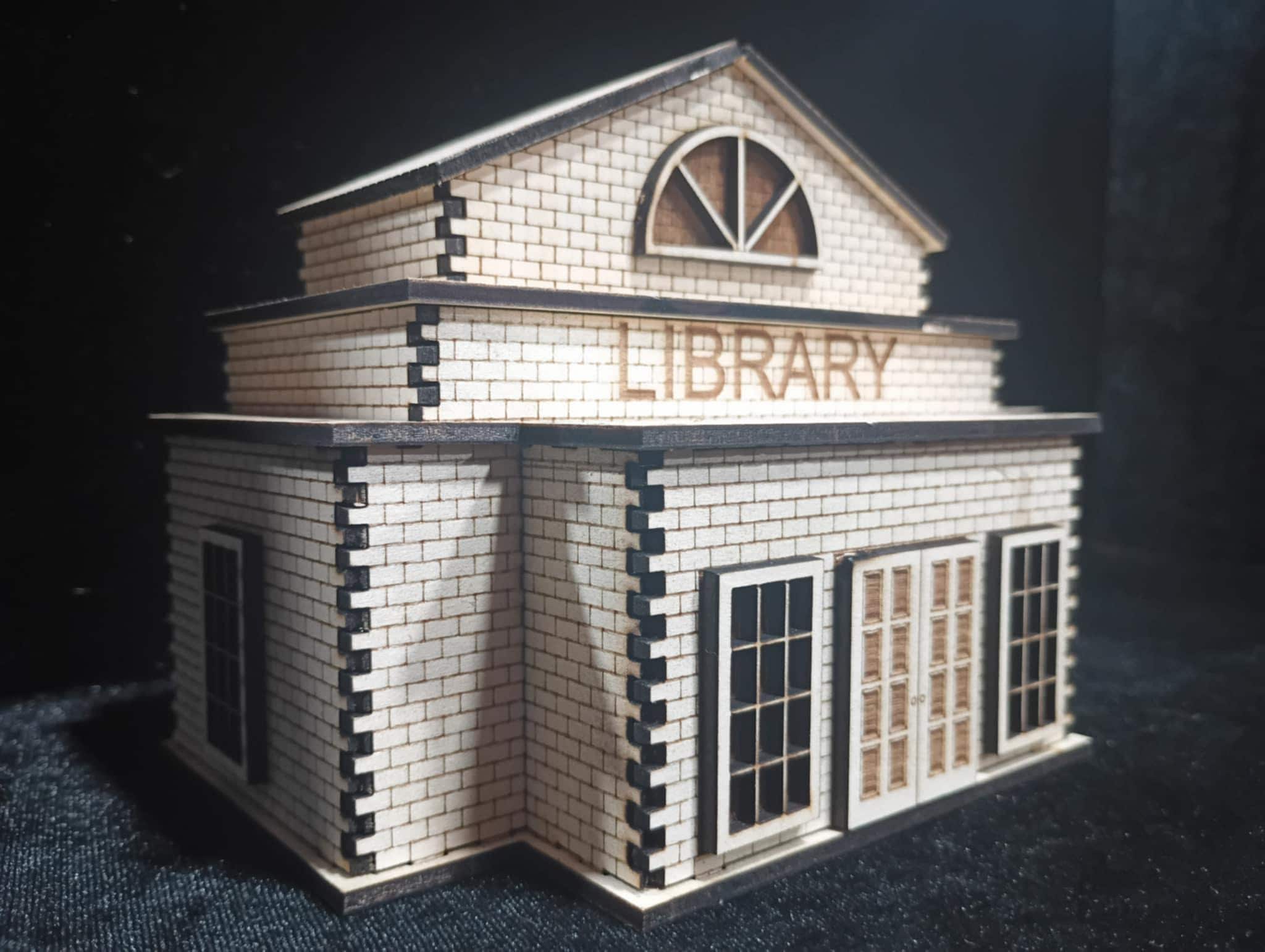 1:72 Scale Library Laser Cut File | SVG for 3mm Wood | Miniature ...