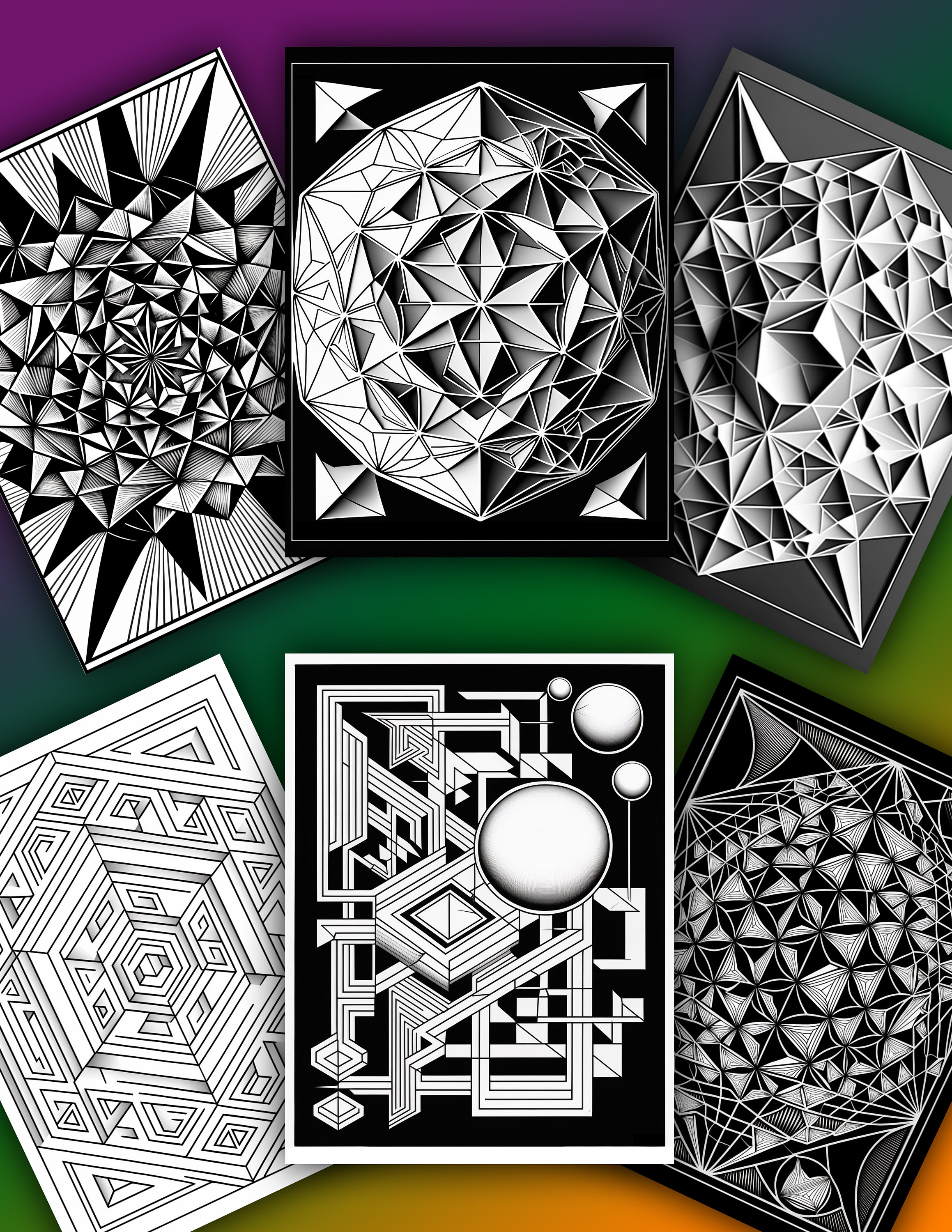 Abstract Art Coloring Book With 200 Digital Download Coloring Pages - Etsy