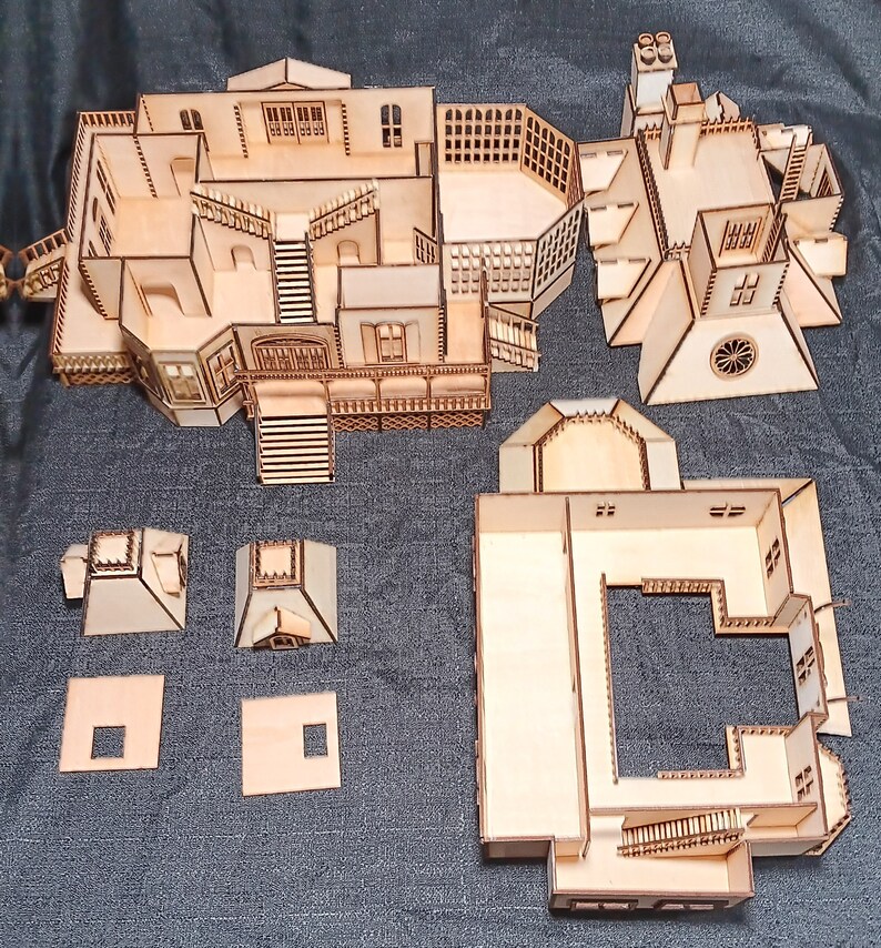 Grand manoir victorien / Maison hantée Laser Cut Miniature Model Plans ...