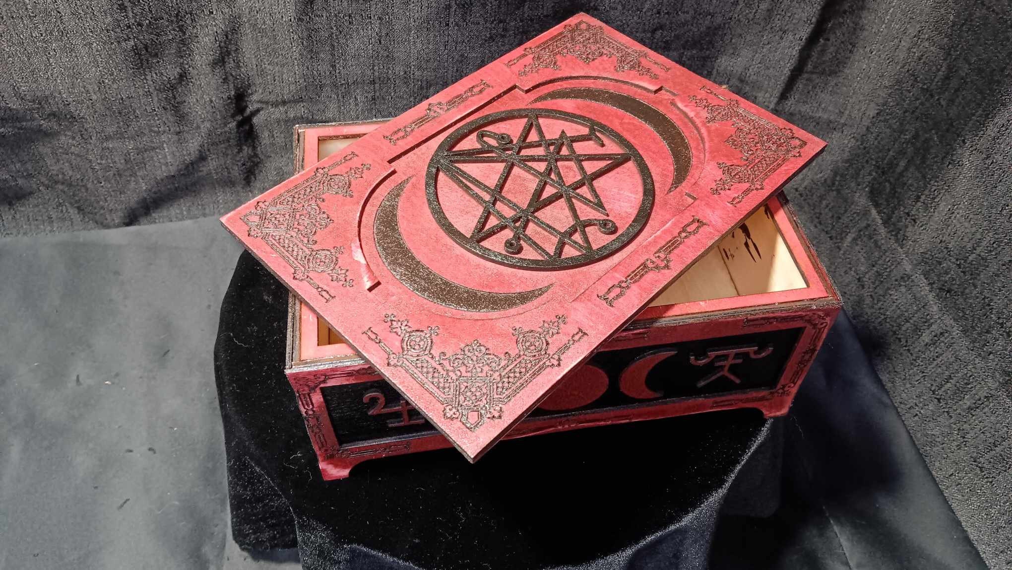 Necromancer Arcane Magic Puzzle Locked Stash Box Laser Cut Plans SVG ...