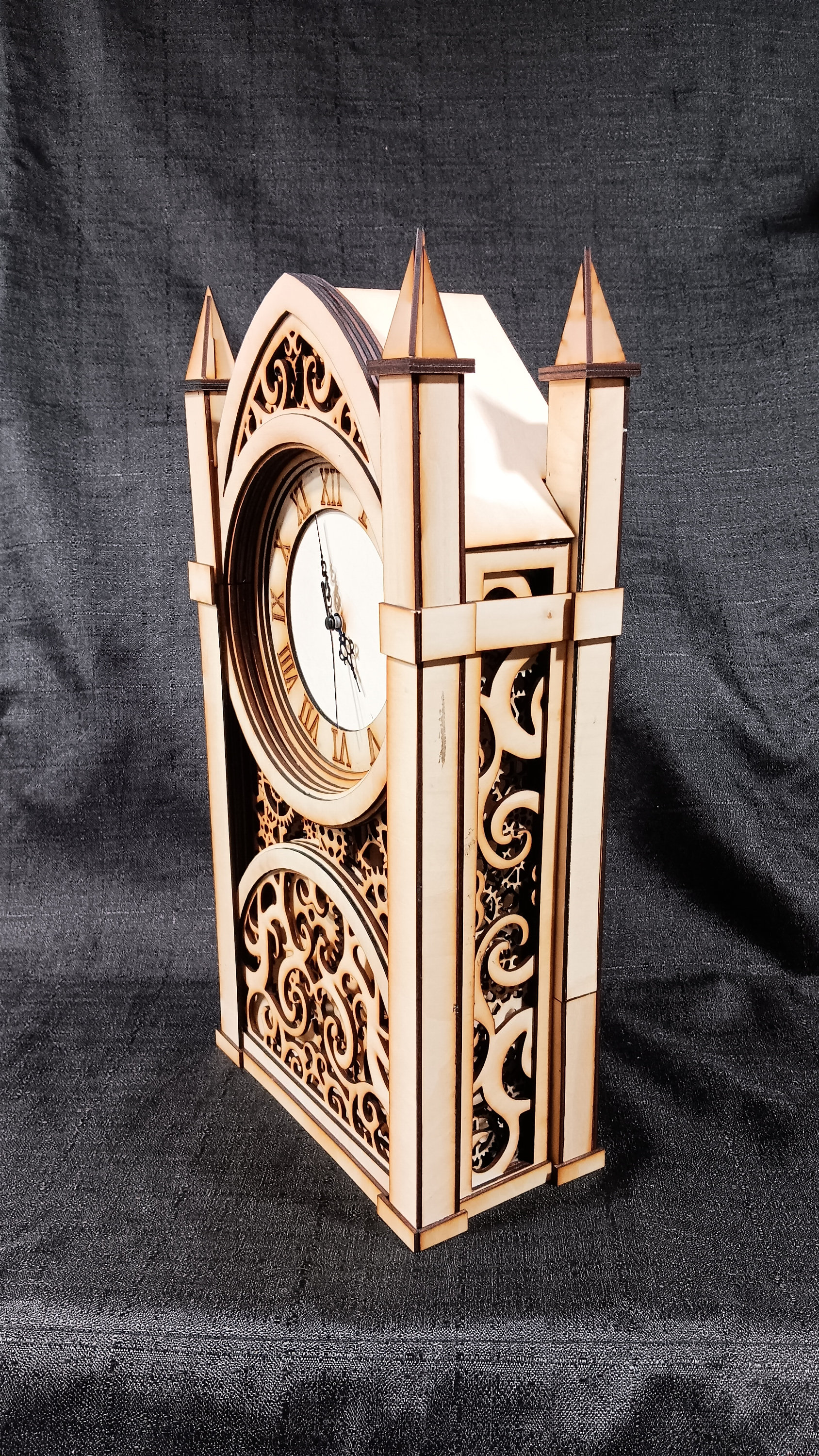 Gothic Steampunk Mantle Clock Laser Cut Plans for 12x12 Inch Wood ...