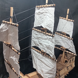 Sailing Ship Laser Cut Model Plans, 28mm Scale Galleon (digital ...