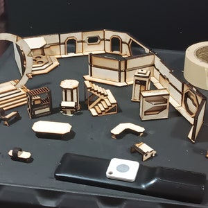 50 Piece 28mm Scale Sci-fi Modular Laser Cut Miniatures for Tabletop ...