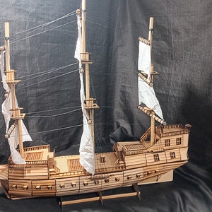 Sailing Ship Laser Cut Model Plans, 28mm Scale Galleon (digital ...