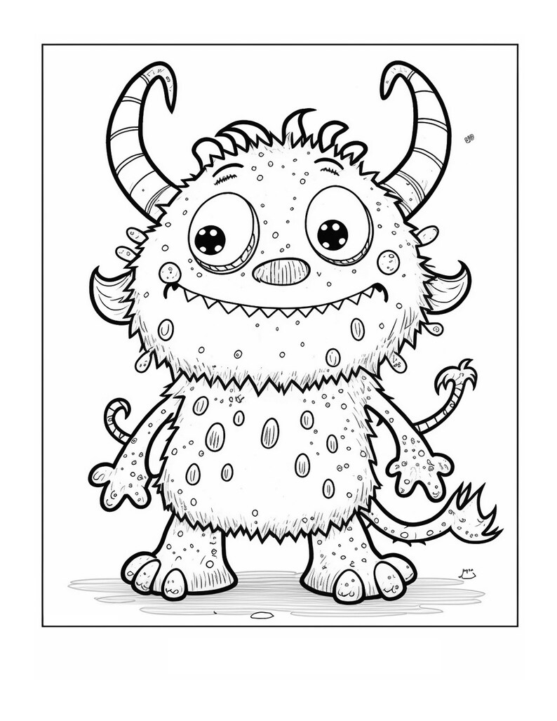Monstrously Cute Adult and Kid Coloring Book: 200 Cute Monsters Digital ...