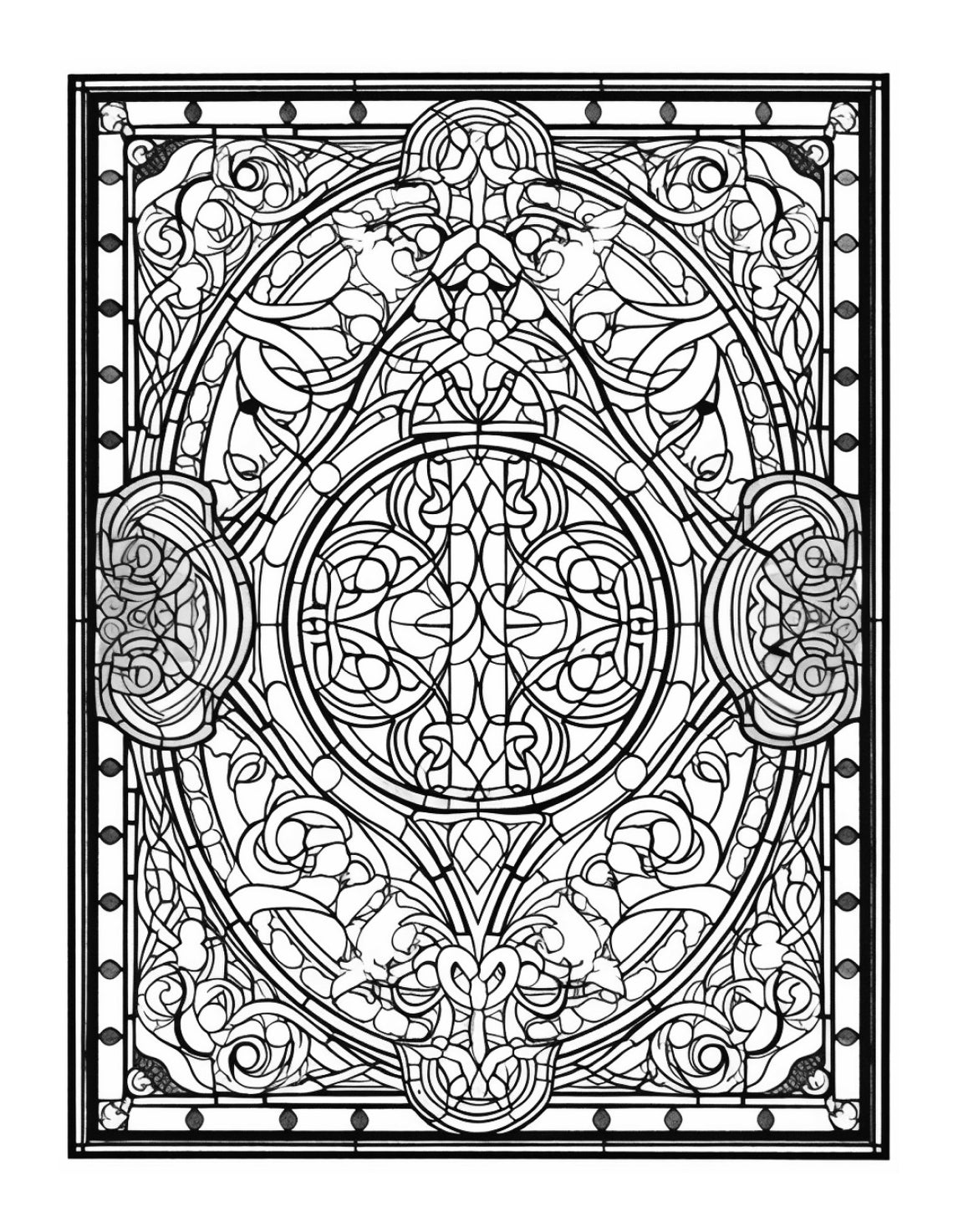 Radiant Visions: A Stained Glass Coloring Book With 200 Digital ...