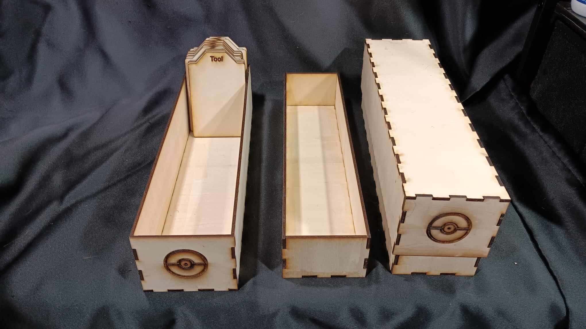 Laser-cut Trading Card Organizer Box – Holds 900 Cards (SVG, DXF, AI ...